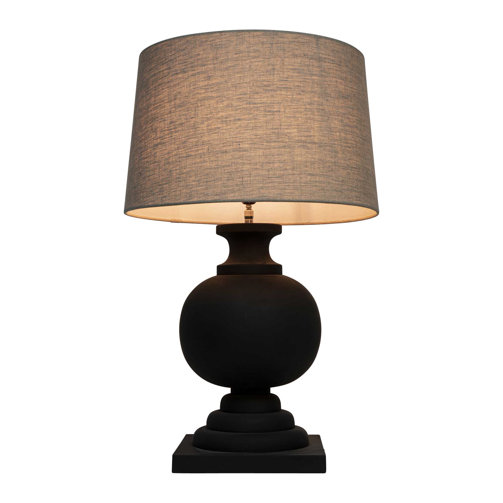 COACH BLACK PAINTED TIMBER LAMP WITH NATURAL LINEN SHADE – High Country ...