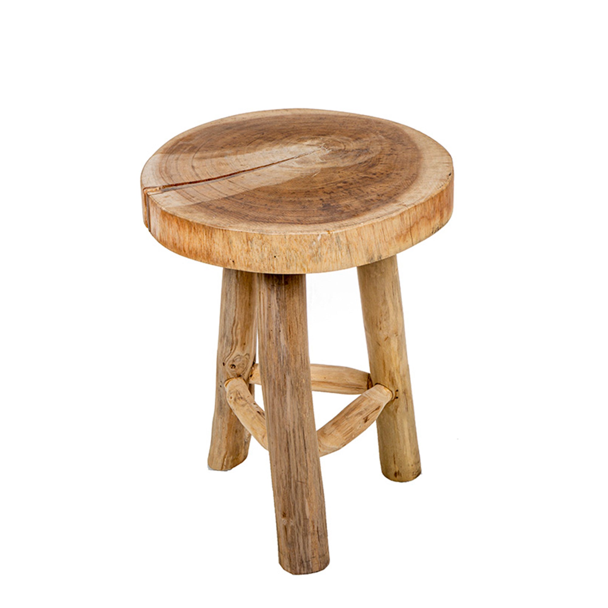 CANCUN SMALL RUSTIC TEAK BATHROOM STOOL – High Country Home
