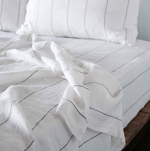 CARTER STRIPED FRENCH LINEN SHEETS – High Country Home