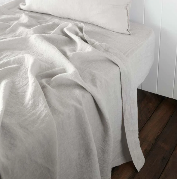 FINE FRENCH LINEN SHEETS IN SILVER – High Country Home